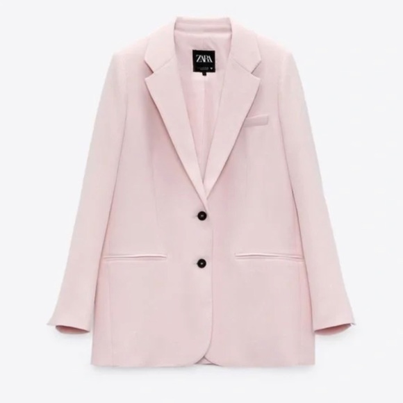 Zara | Jackets & Coats | Zara Pink Blazer | Poshmark